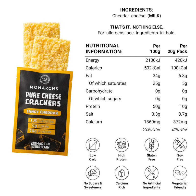 Monarchs Pure Cheese Crackers Tangy Cheddar | Sow & Arrow